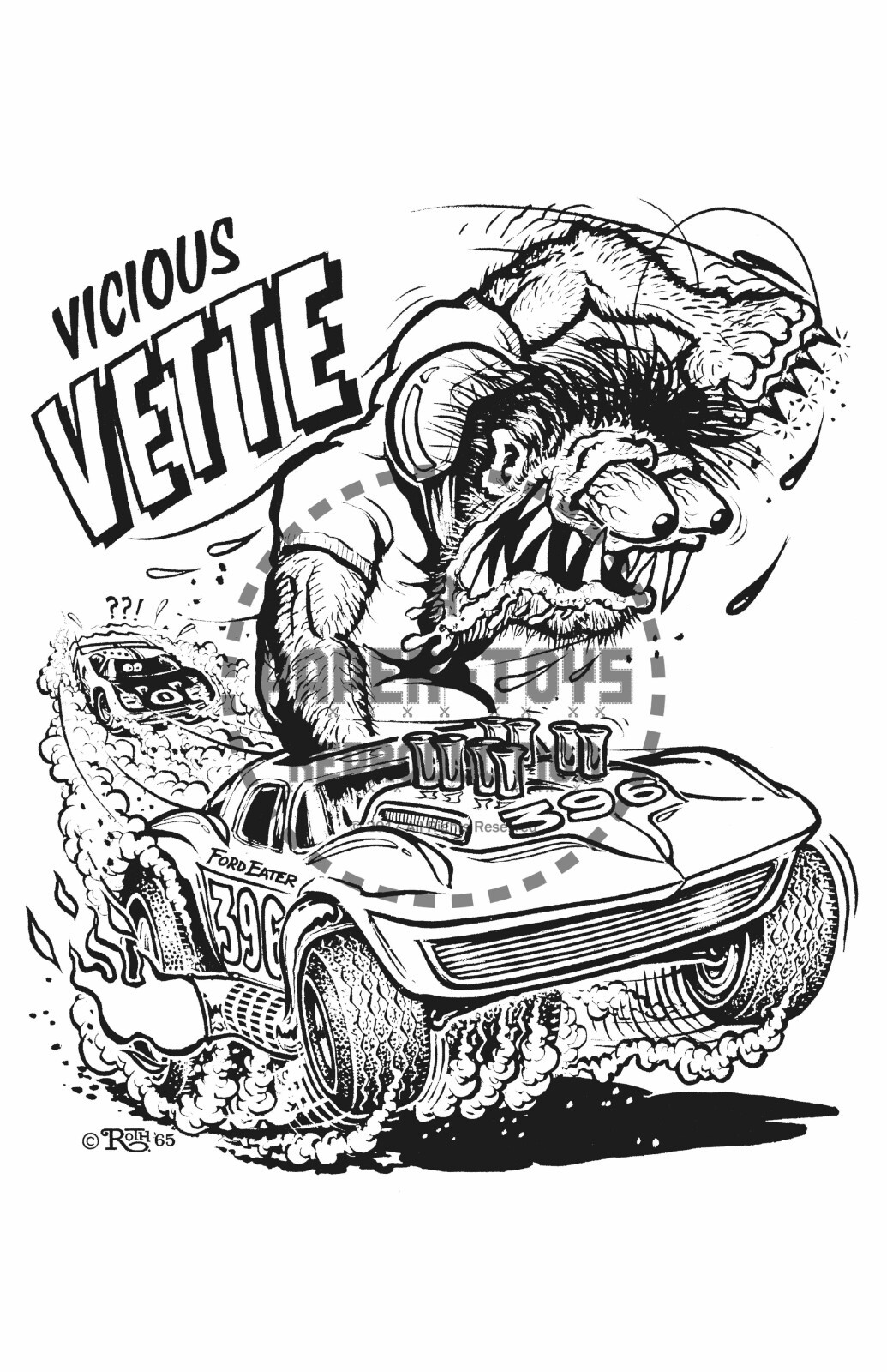 1965 - VICIOUS VETTE - ED "BIG DADDY" ROTH MONSTER COLORING BOOK POSTER ...