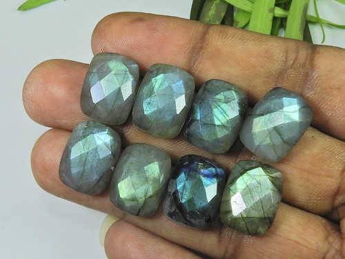 12X16MM Natural Labradorite Checker Cut Octagon Cabochon Gemstone 8Pcs ...
