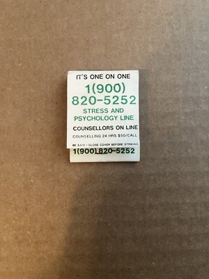 VINTAGE Stress and Psychology Line Tarot Fortune Matches Matchbook ...
