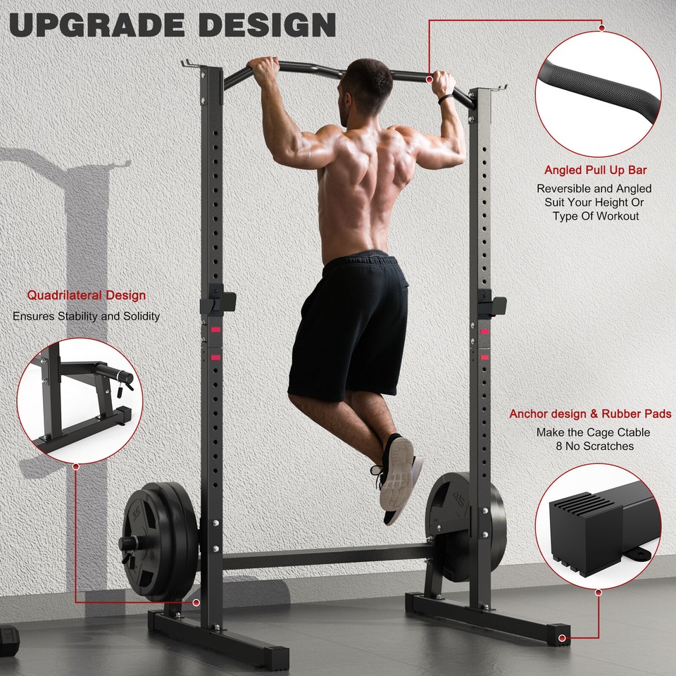 Weight Bench With Squat Rack Barbell Power Rack with Pull Up Bar Bench ...