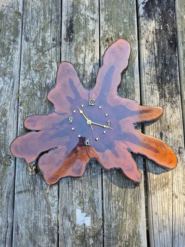 Cypress Wood Slab Slice Vintage Handmade Wall Clock Retro Early 1970 | eBay