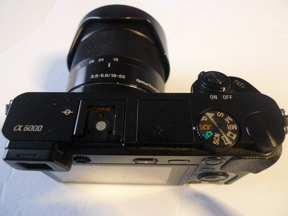 Black Sony digital mirrorless camera 24.3MP A6000 kit w/18-55mm SEL1855 ...