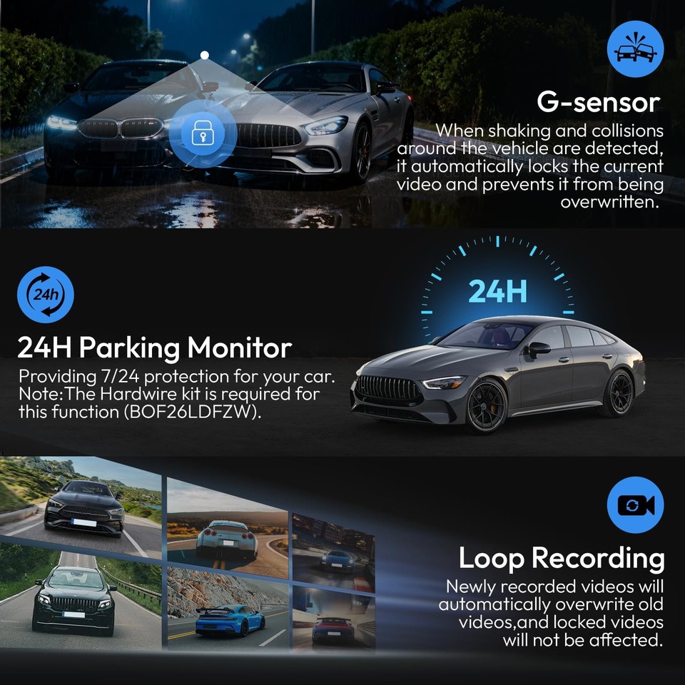 4K Dash Cam for Cadillac Lyriq 2023 2024 2025OEM-Look2160P UHD ...