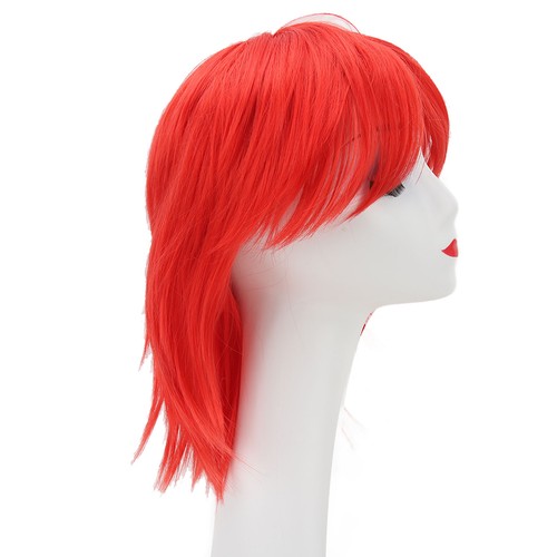 Red Men Wig Wolf Cut Wig Straight Short Hair Pieces For Festival ...