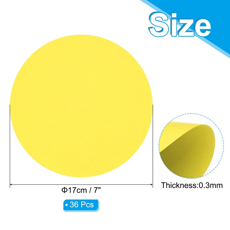 7inch Circle Card Stock, 36Pcs Round Shape Cutouts Paper, Yellow | eBay