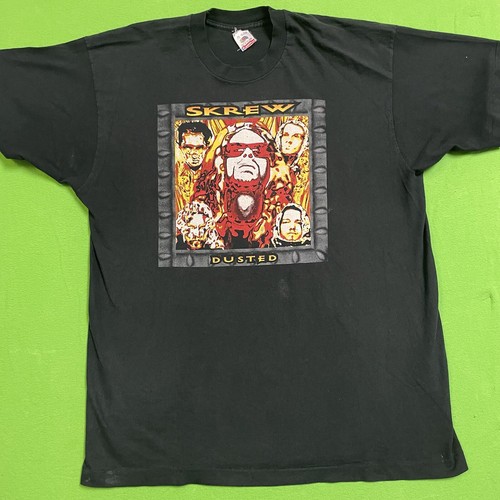 Vintage 90s SKREW T-Shirt Industrial Goth Metal Band Size XL Tour Noise ...