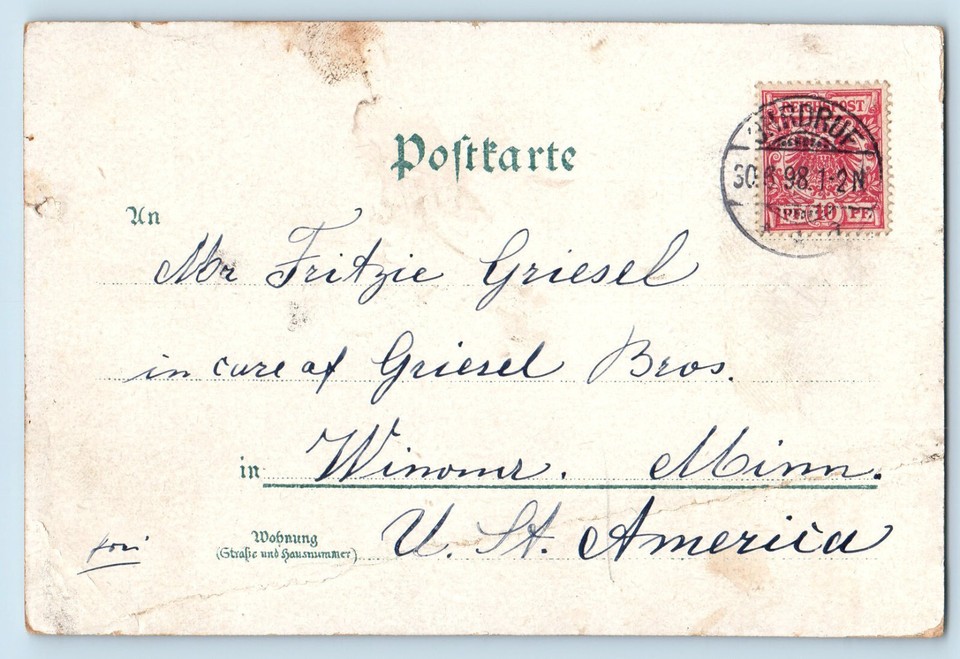 Thuringia Germany Postcard Greetings from Gotha 1898 Posted Multiview ...