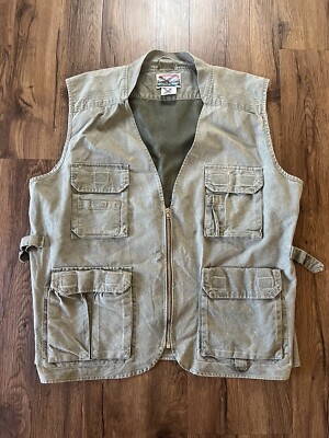 Field And Stream Vest Mens XL Green Fishing Hiking Hunting Safari ...