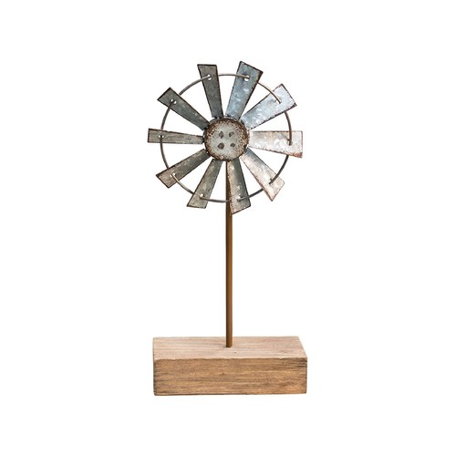 CWI Gifts Simple Windmill Table Sitter - 10 inch Galvanized Metal ...