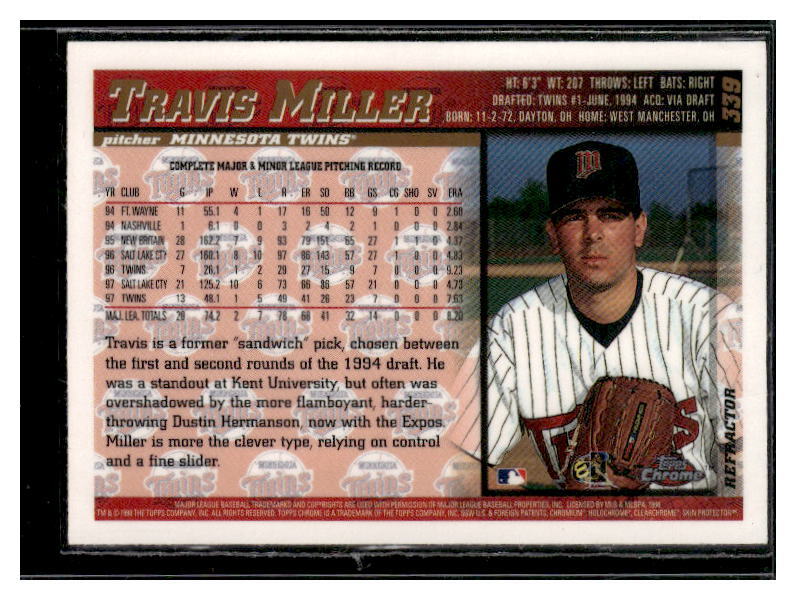 1998 Topps Chrome Refractor #339 Travis Miller | eBay