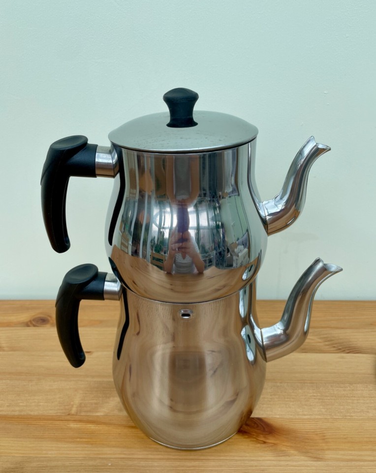 Traditional Teapot Stainless Steel Caydanlik Turkish Double Kettles XS ...