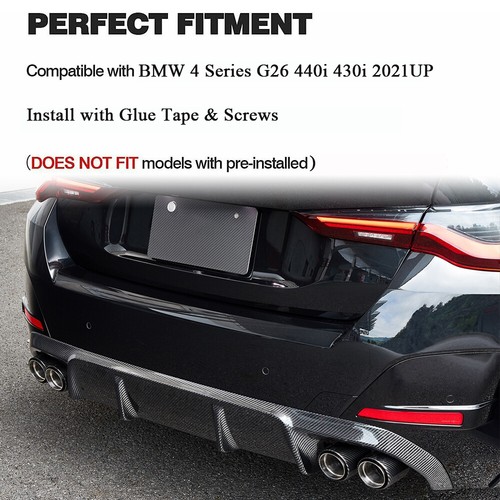 Fits BMW G26 M440i 440i 430i 2021UP REAL CARBON Rear Bumper Diffuser ...