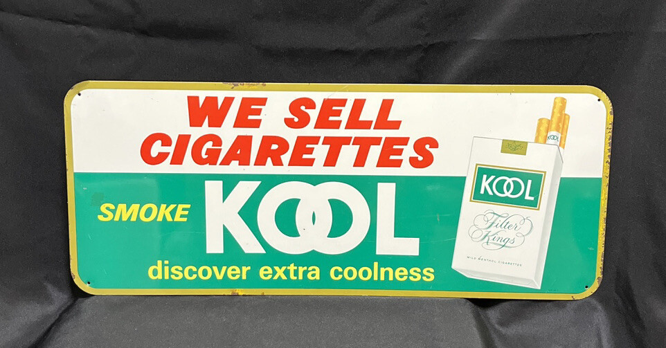 Rare Original Metal Cigarette Sign Kool Filter Kings Extra Coolness ...