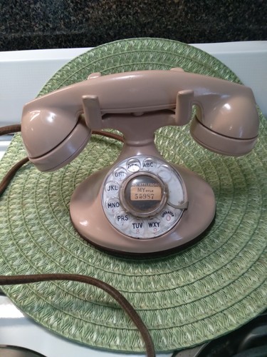WESTERN ELECTRIC ROSE BEIGE 202 DESK TELEPHONE WITH F1 HANDSET & #5H ...