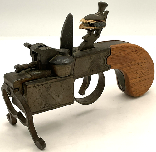 Vintage Flintlock Dunhill Tinder Pistol Table Lighter Wood Grip Man ...