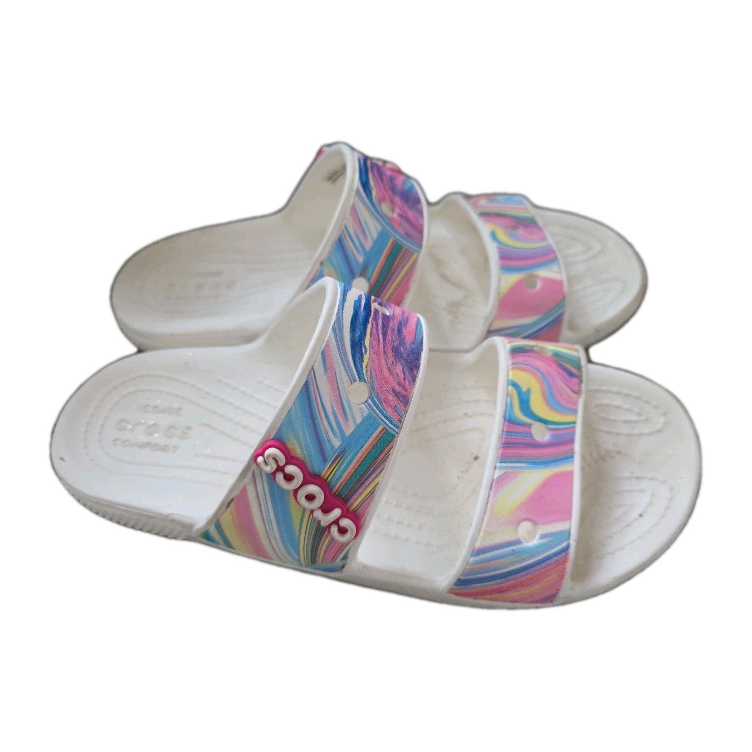 Classic Iconic Crocs Comfort Out of this World Pastel Rainbow Sandals ...
