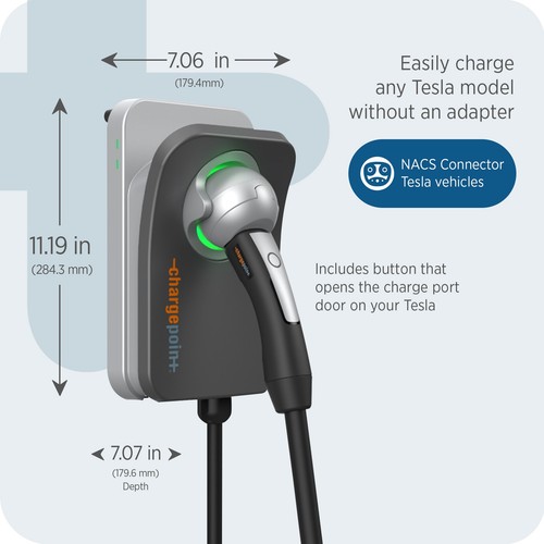 ChargePoint Flex Level 2 EV Charger, Hardwired EV Fast Charge Station ...
