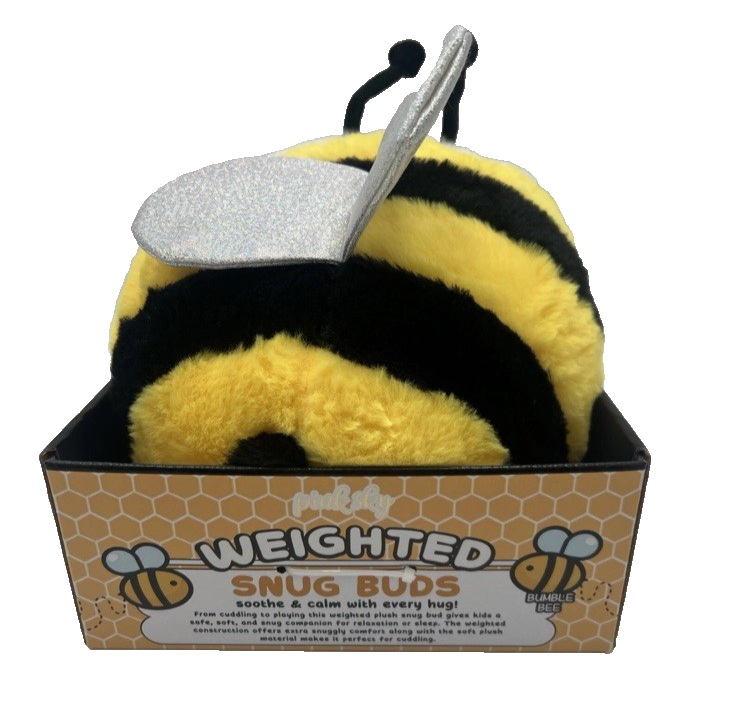 Pink Sky Weighted Snug Bud Bumble Bee Plush Buddy Anxiety Stress Calm ...