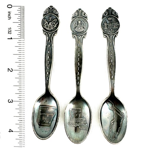 Lot of 3 Marthinsen Norway Collectible Spoons AR FL LA EPNS 40 F&F ...
