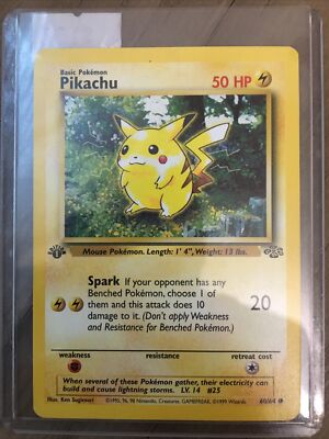 pokemon cards 1st edition pikachu 1999 Red Cheeks Jungle Edition | eBay