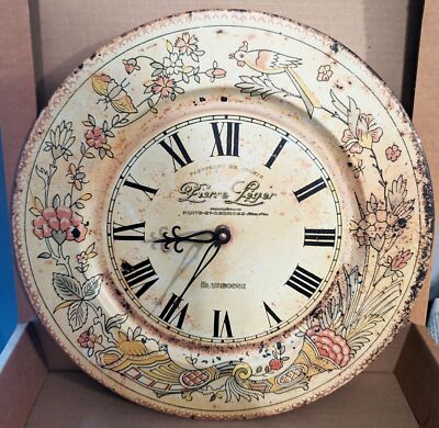 Roger Lascelles Shabby Chic 14" Cornucopia Tin Clock - NEW | eBay