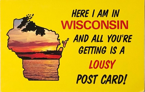 Wisconsin All You Get Is This Lousy Postcard Funny Novelty Humor Comic ...