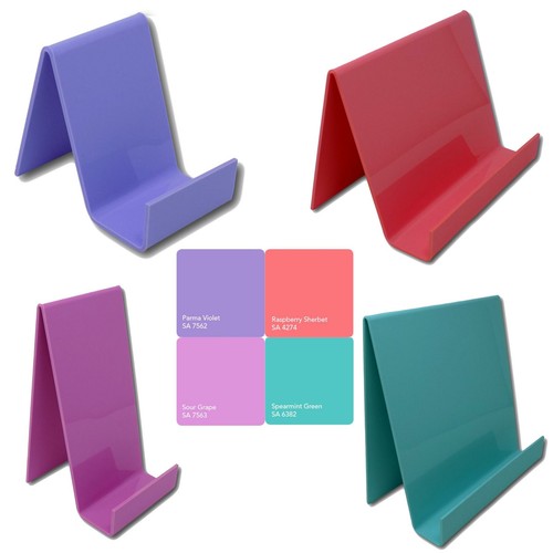 Pastel Coloured Plastic Acrylic Perspex Book Plate Retail Display Stand ...