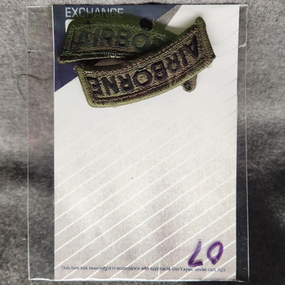 Set Authentic AIRBORNE combat Tab Vietnam era US Army subdued OD Green ...