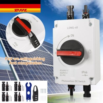 32A Solar PV Umschalter DC Trennschalter Ausschalter Freischalter 1200V ...