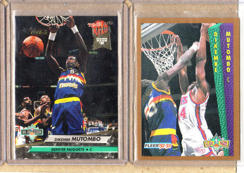 Dikembe Mutombo-2 Card Lot-1992-93 Jam Session+93 Fleer Slam Dunk ...