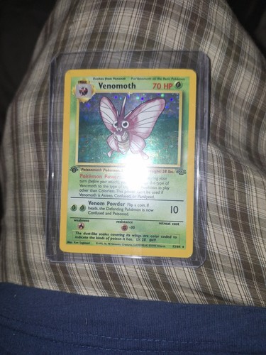 LP (1st edition) Pokemon VENOMOTH Card JUNGLE Set 13/64 Holo Rare ed ...