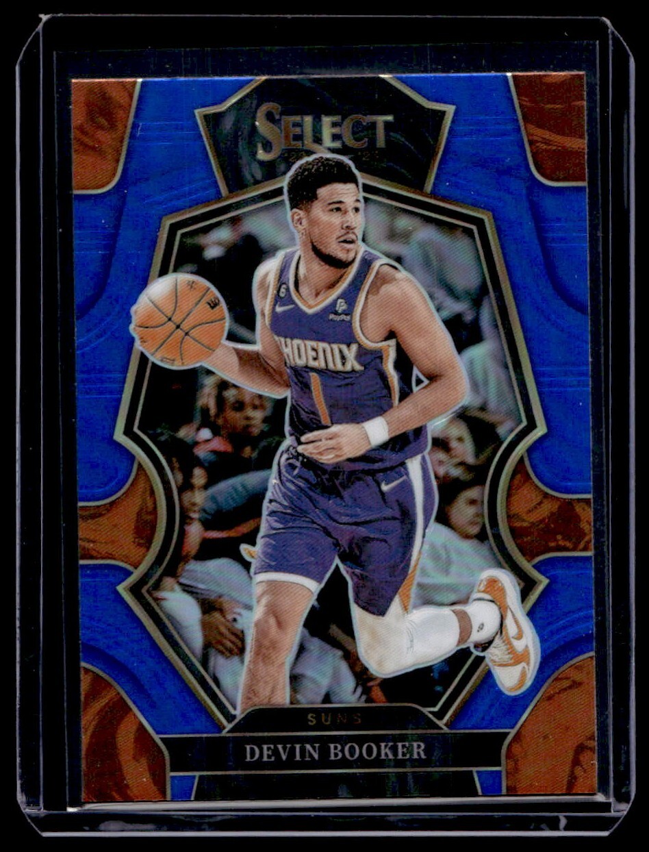 2022-23 Panini Select Retail Devin Booker Blue Prizm Premier Level #138 ...