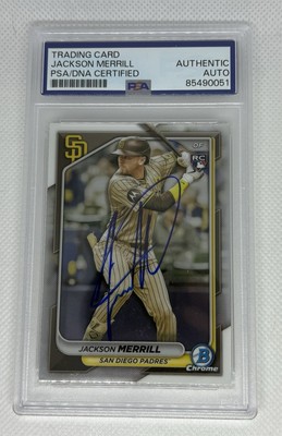 2024 Bowman Chrome Jackson Merrill Psa DNA Auto #27 - Rookie Autograph ...