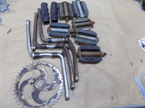 VINTAGE BICYCLE PARTS LOT PEDALS CRANKS SPROCKET # 212 | eBay