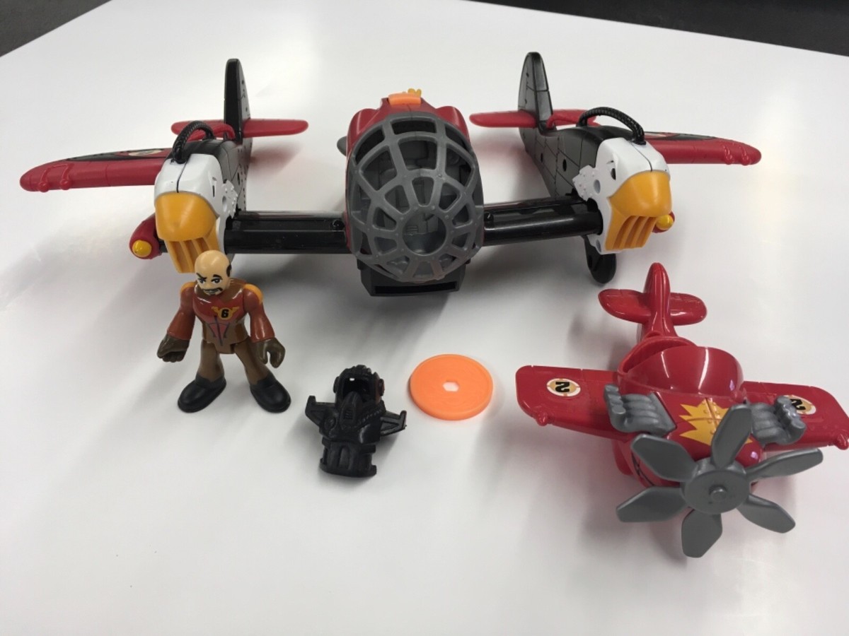 Imaginext Toy Airplanes Fisher Price Imaginext Bi Plane Bomber Playset