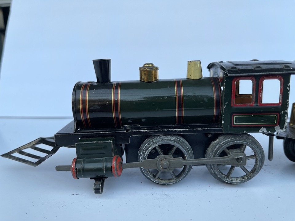 RARE Antique 1920s BING Germany Prewar Wind-Up Train Set w/ Cow Catcher ...