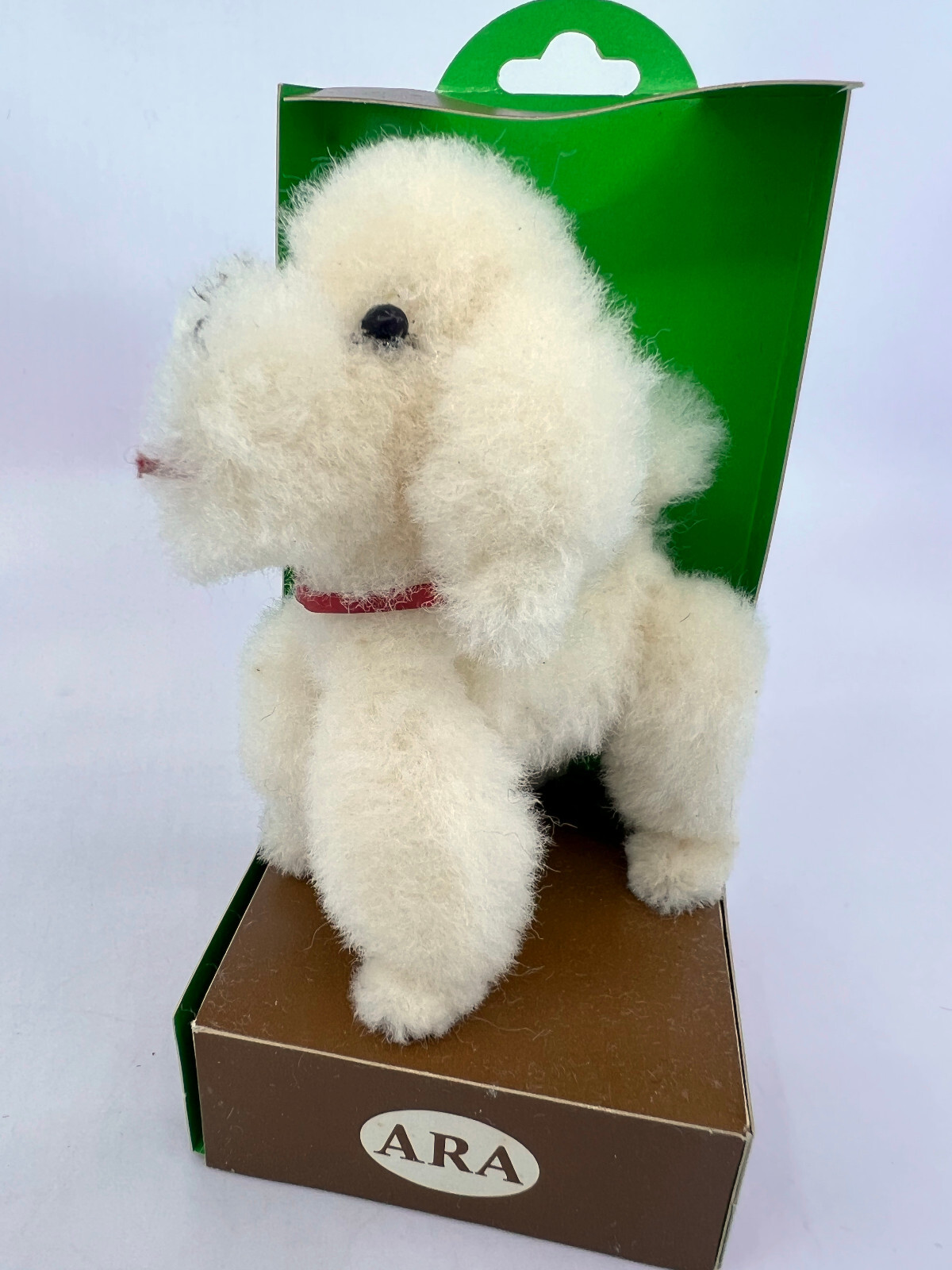 Ara Austria White Poodle Wool Chenille Stem Toy 4in Doll Pet 1970s Box ...