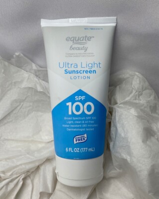 Equate Beauty Ultra Light Sunscreen Lotion, SPF 100, 6 fl oz. Expires ...