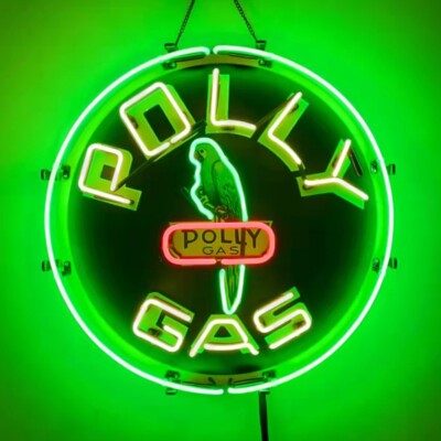 Polly Gas Gasoline Neon Sign 24x24 Lamp Gas Station Store Wall Decor | eBay