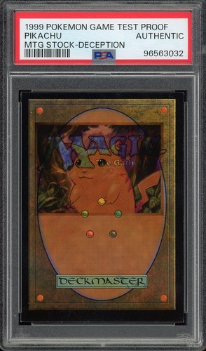 PSA Authentic Pokemon 1999 Base Set Pikachu Magic the Gathering Stock ...