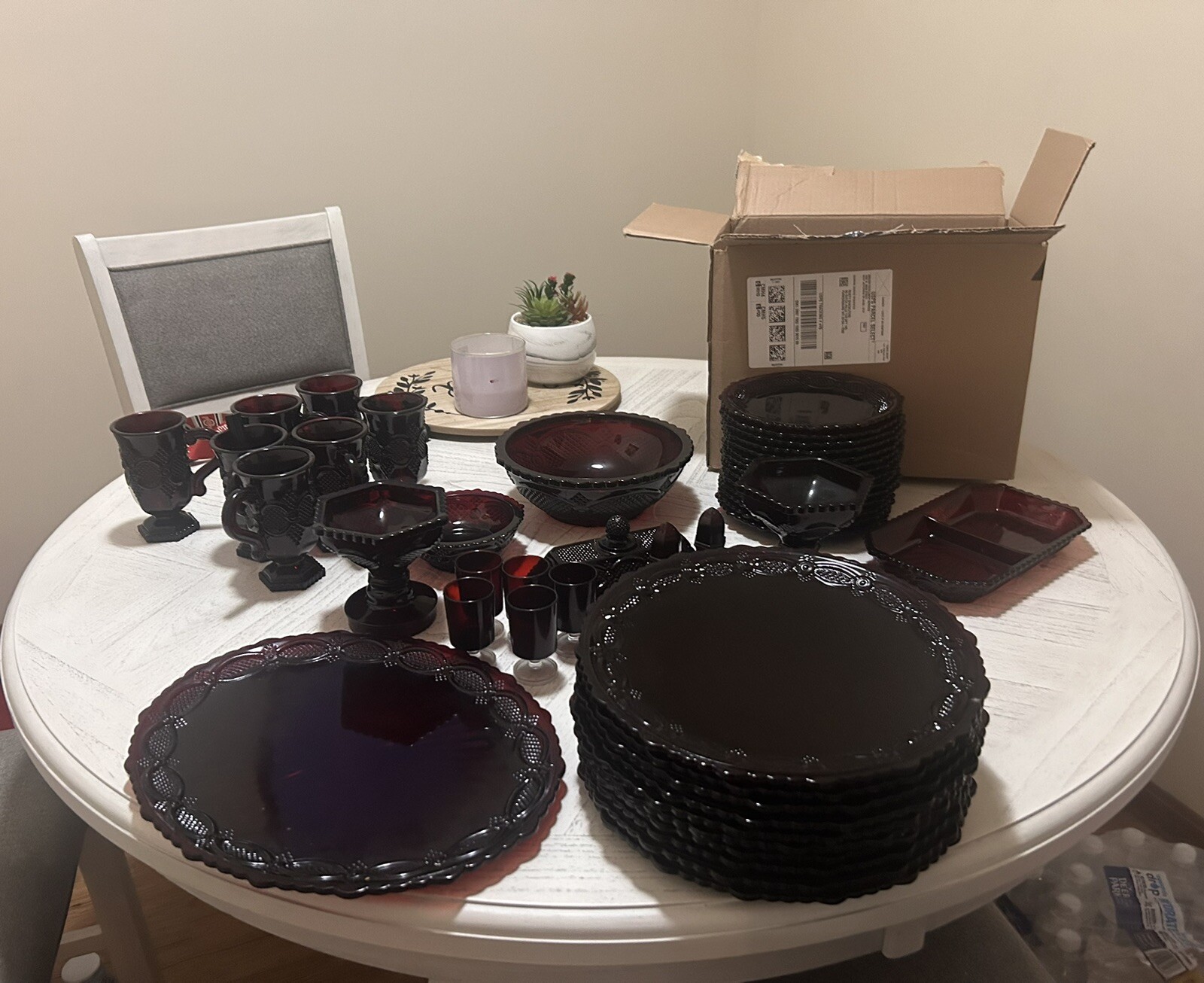 avon 1876 cape cod ruby red collection Lot Of 31 Pieces | eBay