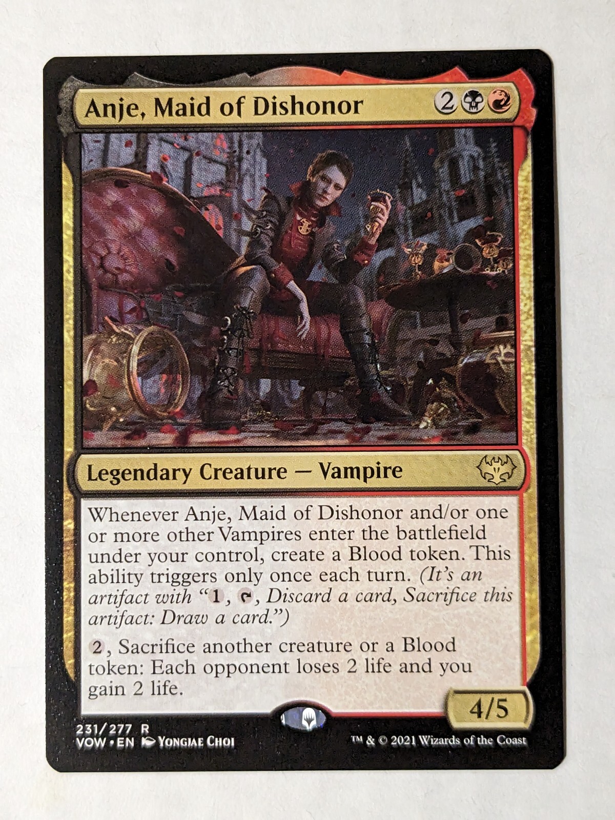 ANJE, MAID OF DISHONOR - Magic The Gathering MTG Collectible Card game ...