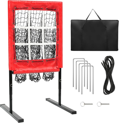 9 Hole Pitching Net Baseball Pitching Net with Strike Zone Adjustable ...