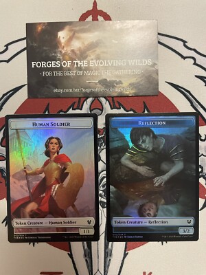 Human Soldier Reflection Foil Token 002 005 - MTG - THB - Theros Beyond ...