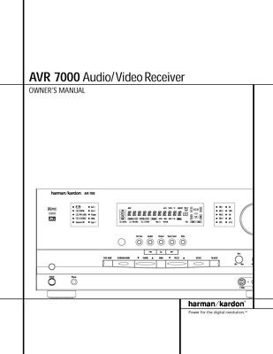 User Manual-Operating Instructions for Harman Kardon AVR 7000 | eBay