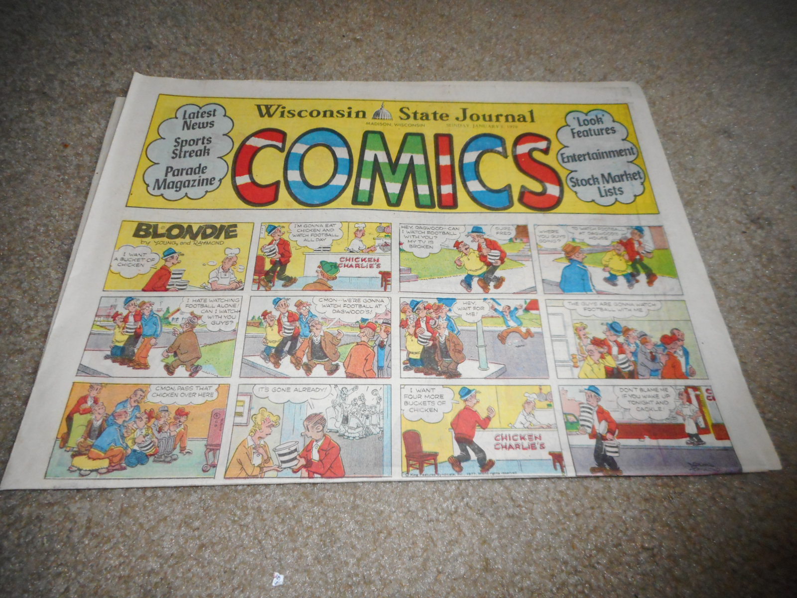 JAN 1 1978 Wisconsin Newspaper Sunday Comic Section | eBay