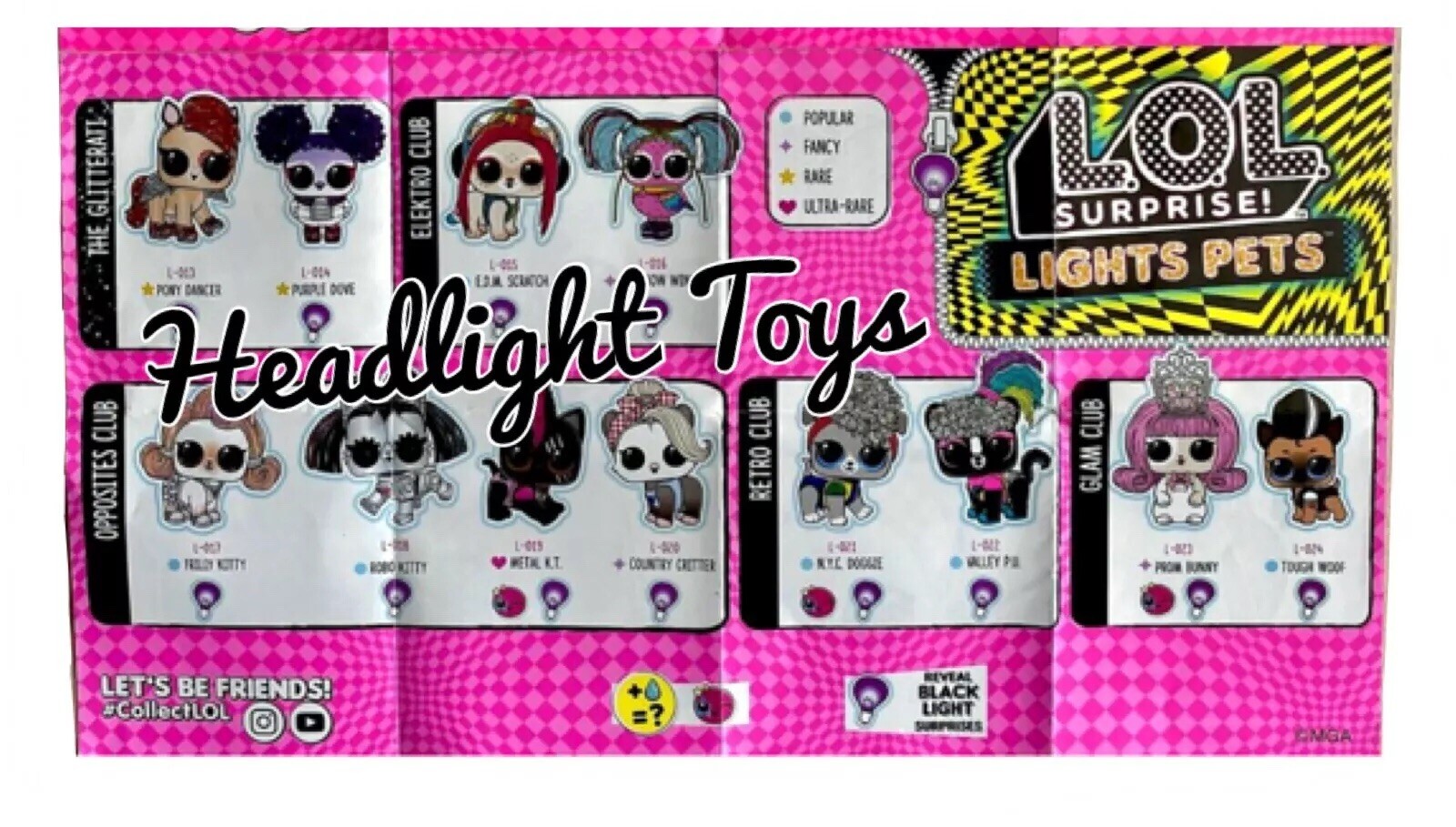 1 Authentic LOL Surprise Lights Pets Ball Doll Real Hair Black Light ...