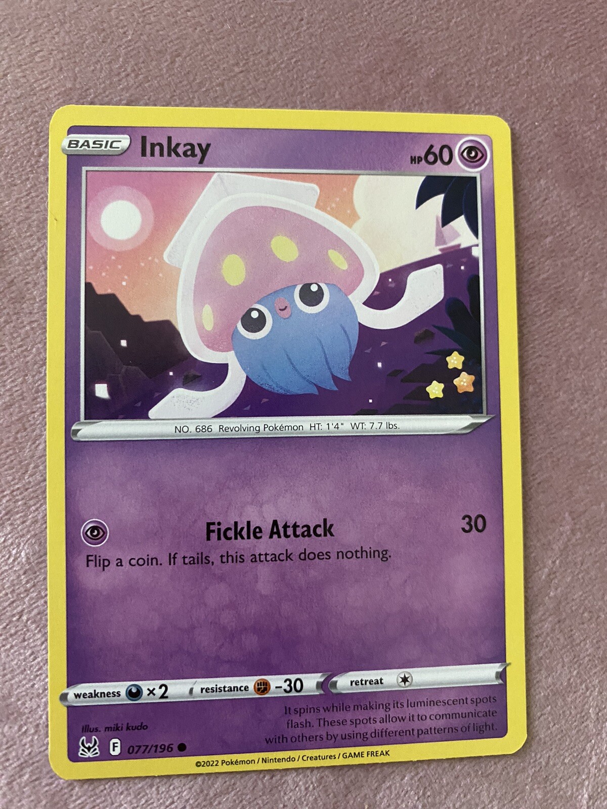 Pokémon Card 077/196 INKAY - LOST ORIGIN - COMMON - NM | eBay