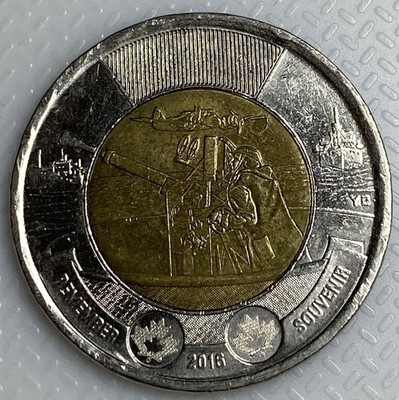 2016 CANADA 2 TWO DOLLARS TOONIE BATTLE OF THE ATLANTIC REMEMBERANCE ...