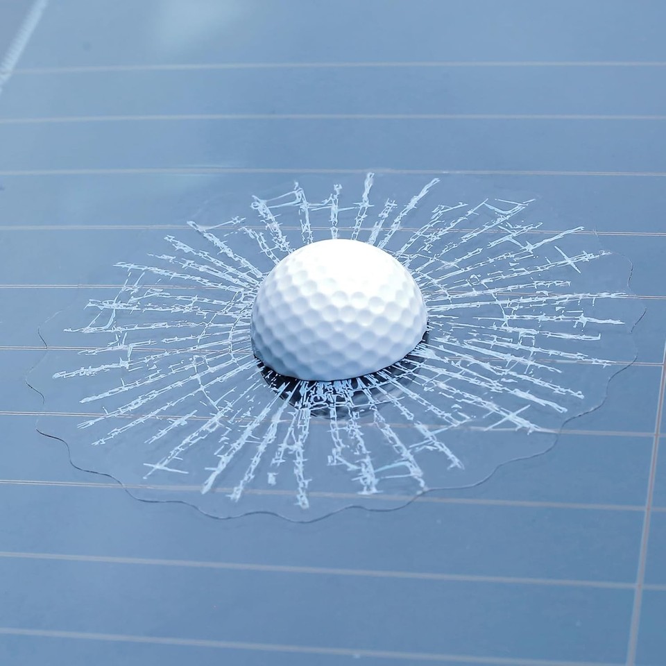 3D Prank Tricky Broken Glass Sticker Car Window Ball Hits Self Adhesive ...